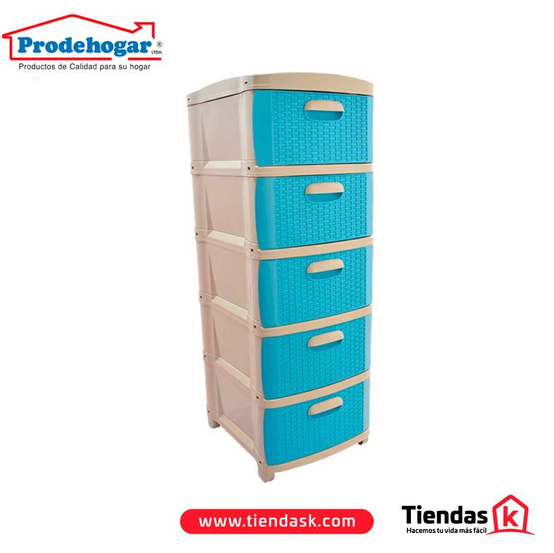 PRACTIMUEBLE DUBAI 5 NIVELES RATTAN BG-AZUL PRODEHOGAR REF 390ORR5N15 ...